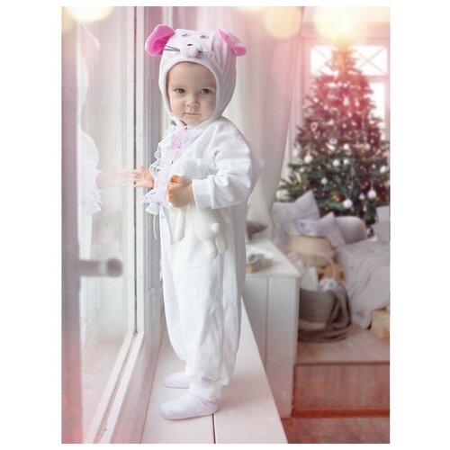 Карнавальный костюм для малышей «Мышка с декором», велюр, хлопок, рост 74-92 см