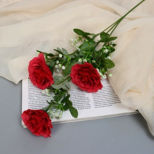 Цветы искусственные "Роза галант" 8х62 см, красный
