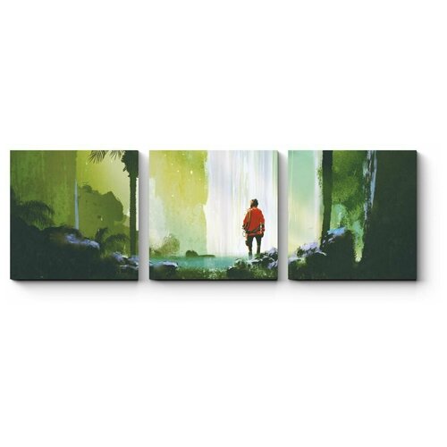 Модульная картина Тропический водопад190x63