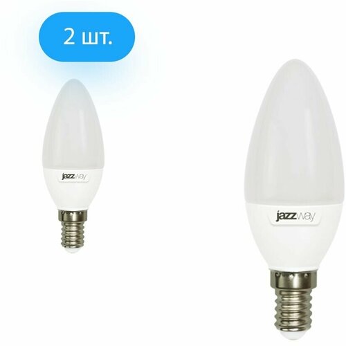 Светодиодная лампа JazzWay PLED Super Power C37 9W эквивалент 75W 3000K 820Лм E14 свеча (комплект из 2 шт)