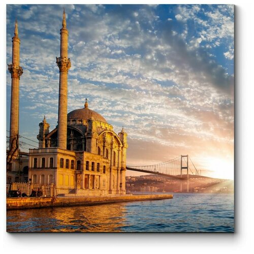 Модульная картина Завораживающий рассвет у мечети. Стамбул. 50x50