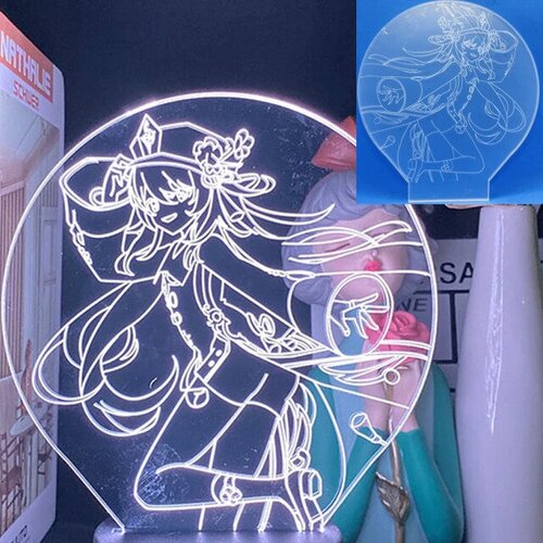 Акриловая фигурка с изображением Ху Тао "Genshin Impact" для 3D светильника