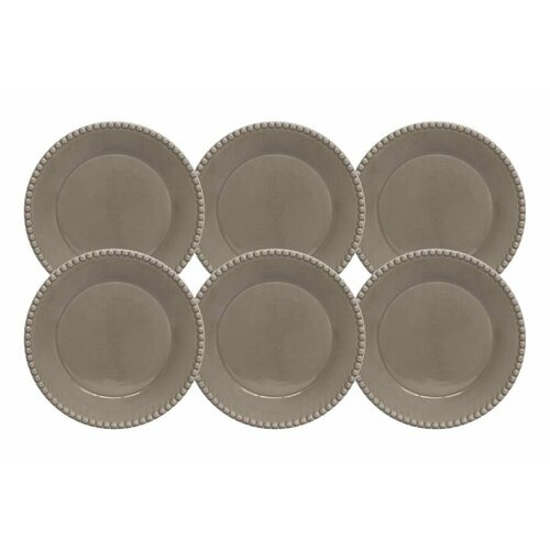 Набор 6 тарелок закусочных Tiffany, тёмно-серая, 19 см (Easy Life)