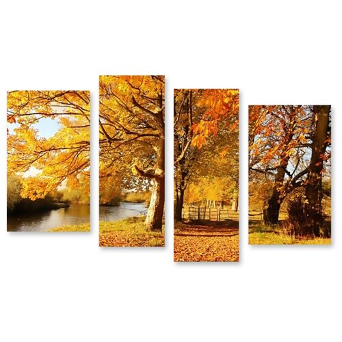 Модульная картина на холсте "Осенний лес" 120x75 см