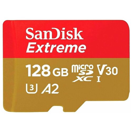 Карта памяти SanDisk Extreme microSD 128ГБ (160МБ/с, C10, UHS1, U3, A2, V30) SDSQXA1-128G-GN6MA