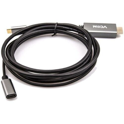Кабель-адаптер USB 3.1 Type-Cm --> HDMI A(m) 4K@60Hz, 1.8m , PD, Alum Shell, VCOM VCOM USB 3.2 Type-C (m) - HDMI (m), USB 3.2 Type-C (m) (CU423MCPD-1.8M)