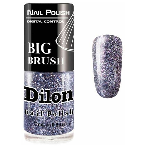 Dilon Лак для ногтей серия млечный путь, тон 2842 фиолетовый блеск