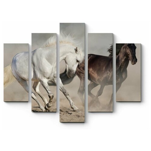 Модульная картина Красивая пара лошадей95x76