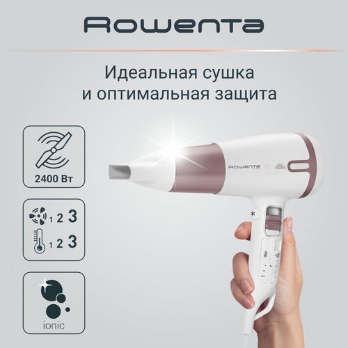 Фен Rowenta CV 7461, белый/сиреневый