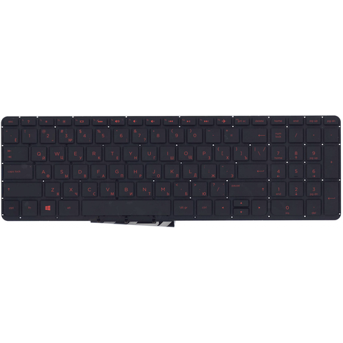 Клавиатура для ноутбука HP Pavilion 15-P010DX черная с красной подсветкой