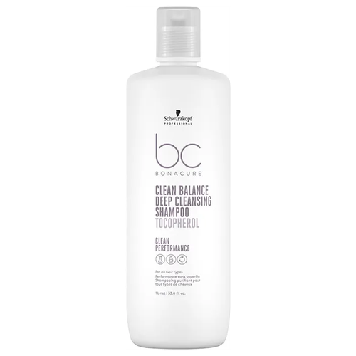 Schwarzkopf Professional, Bonacure, Clean Balance, Шампунь глубокого очищения для всех типов волос, 1000 мл