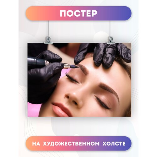 Постер на холсте Перманентный макияж, татуаж, брови (7) 40х60 см