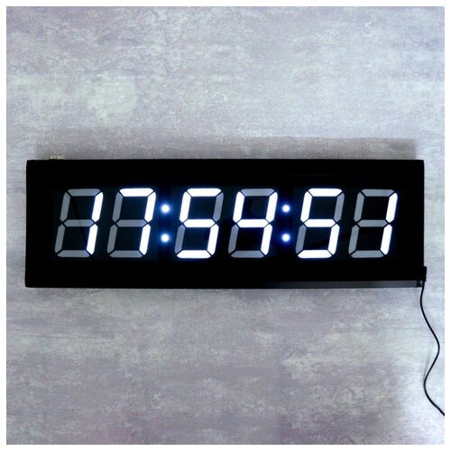 Часы электронные настенные, с будильником, 20 х 3 х 60 см, от сети
