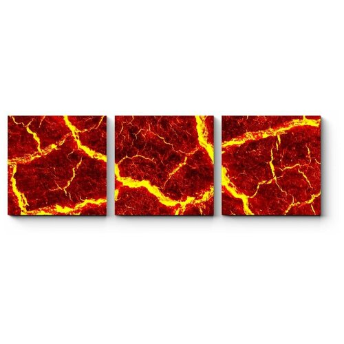 Модульная картина Горящая лава 160x53