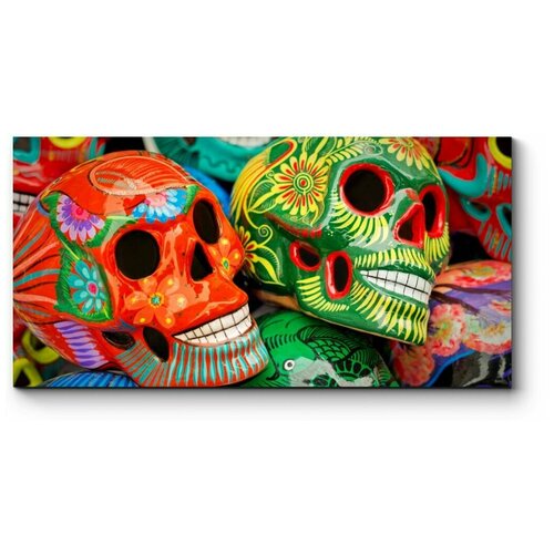 Модульная картина Символ смерти. Краски Мексики. 70x35