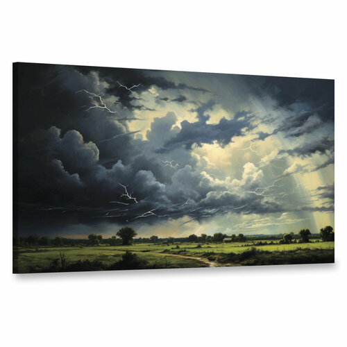Интерьерная картина 100х60 "Гроза в поле"