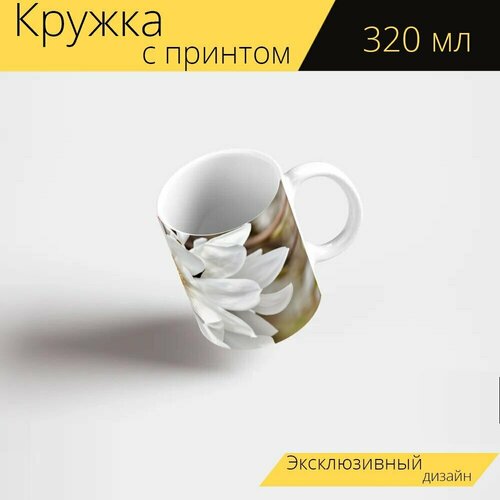Кружка с рисунком, принтом "Магнолия, магнолия дерево, цветущий" 320 мл.