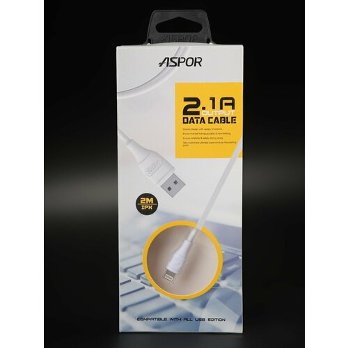 Кабель USB-Lightning для быстрой зарядки ASPOR AC-02L 1м белый