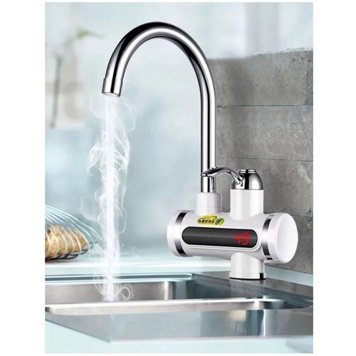 Кран водонагреватель электрический с дисплеем Instant electric heating water faucet белый