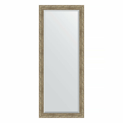 Зеркало напольное с фацетом EVOFORM в багетной раме виньетка античное серебро, 80х200 см, для гостиной, прихожей, спальни и ванной комнаты, BY 6113