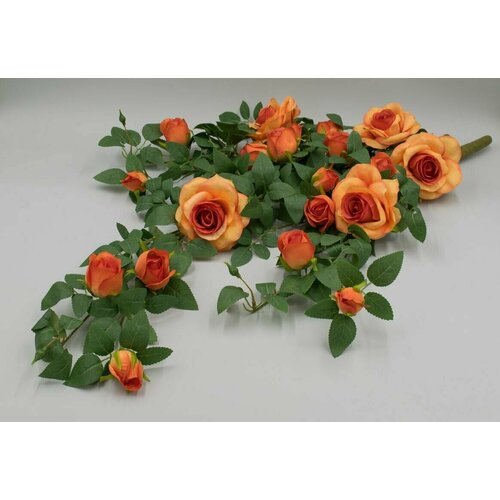 Искусственные цветы Куст роза ампельная " Милена" 6 отв. 80 см