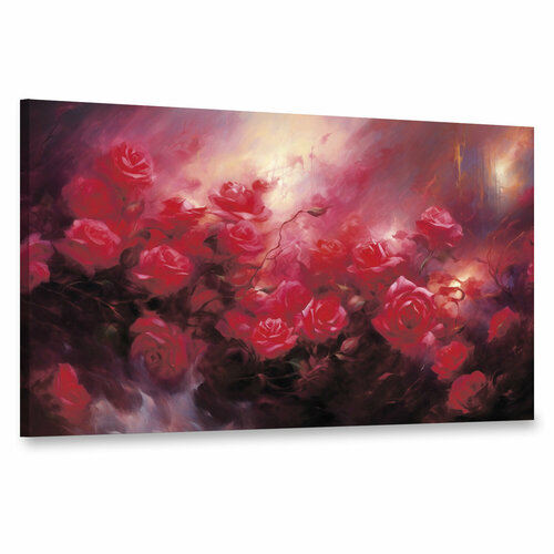 Интерьерная картина 100х60 "Розы в знойном вихре"