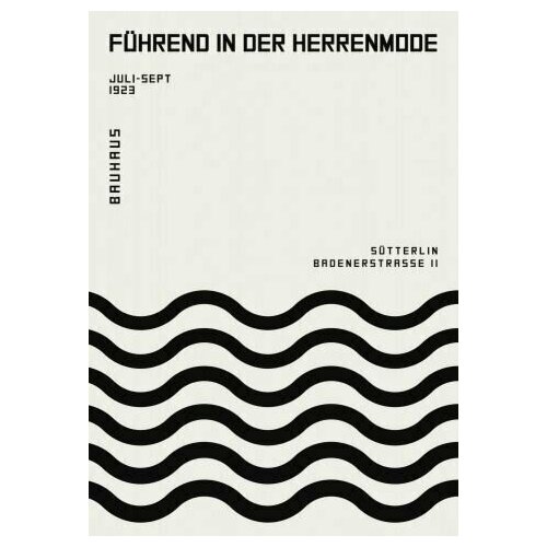 Плакат, постер на бумаге BAUHAUS-Fuhrend in der herrenmode-БАУХАУС-Ведущий в мужской моде. Размер 30 х 42 см