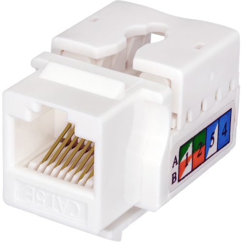 Keystone Jack 8P8C (RJ-45), UTP, Cat.5e. инструментальная заделка, белый | код.10-0313 | SUPRLAN (3шт. в упак.)