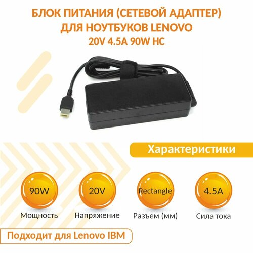 Блок питания (сетевой адаптер) для ноутбуков Lenovo X1 Carbon 20V 4.5A 90W HC