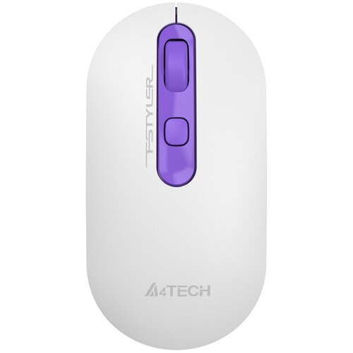 Мышь A4Tech Fstyler FG20S Tulip белый/фиолетовый оптическая (2000dpi) silent беспроводная USB (4but)