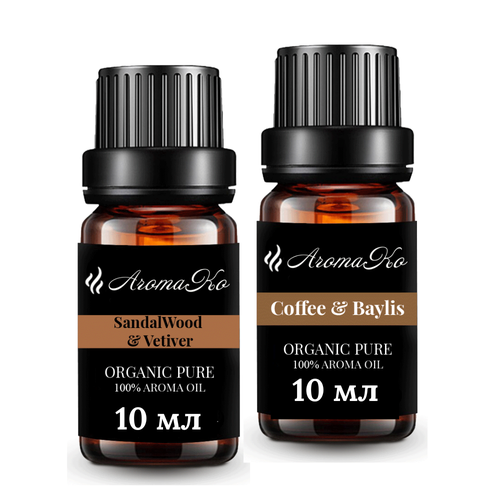 Ароматическое масло SandalWood & Vetiver, Coffee&Baylis, 2 флакона по 10 мл для увлажнителя воздуха, арома масло для диффузора, ароматерапии
