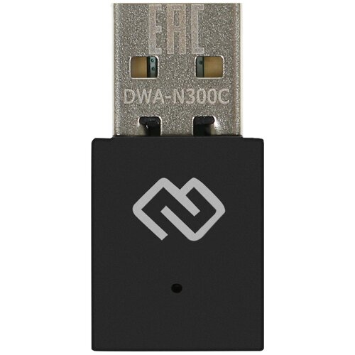 Сетевой адаптер Wi-Fi Digma DWA-N300C N300 USB 2.0 (ант. внутр.) 1ант. (упак:1шт)