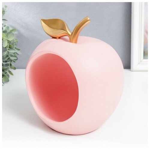Сувенир полистоун подставка "Розовое яблоко" 20,5х16х18 см