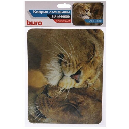 Коврик для мыши Buro BU-M40030, 230x180x2мм, рис. "Лев"