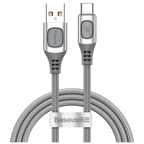 Кабель Baseus Flash Multiple Fast Charge Protocols Convertible Fast Charging Cable USB - Type-C 5A 1m (CATSS-A0G, CATSS-A0S, CATSS-A06) (silver)
