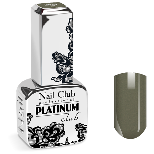 Nail Club professional Эмалевый гель-лак для ногтей с липким слоем PLATINUM CLUB 158 Military, 13 мл.