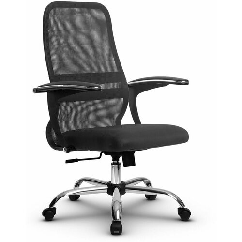 Компьютерное офисное кресло mетта SU-СU160-8, СН, Темно-серое