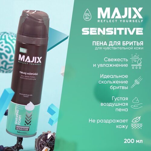 Пена для бритья Majix Sensitive, 200 мл