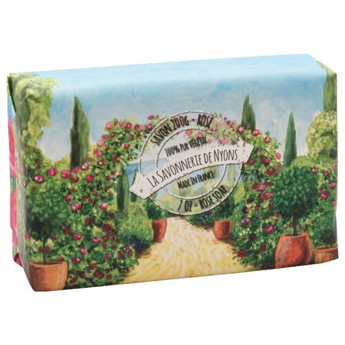 Туалетное парфюмированное мыло: розовый сад в бумажной упаковке 200гр. (La Savonnerie de Nyons, Франция)