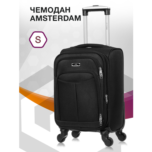 Чемодан L'case Amsterdam, 34 л, размер S, черный