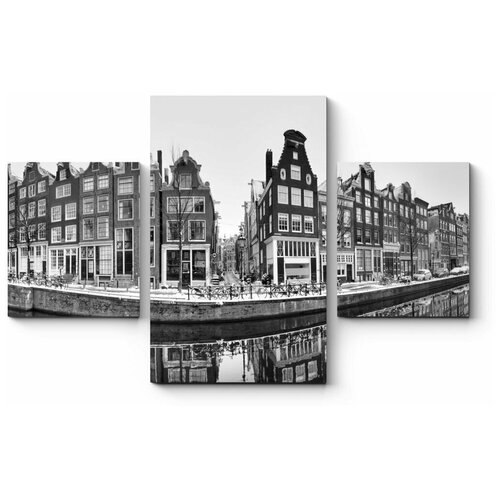 Модульная картина Монохромный Амстердам 80x52