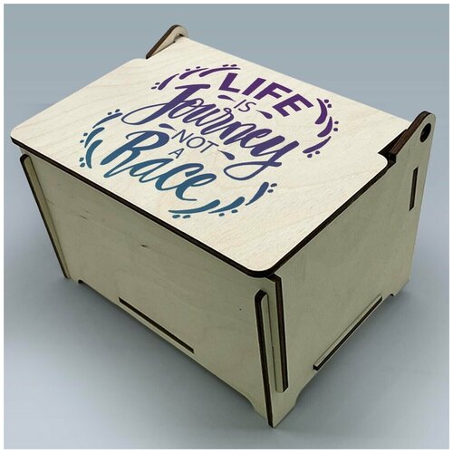 Подарочная коробка шкатулка с крышкой на петлях УФ рисунок размер 16,5x12,5 см мотивация - 202