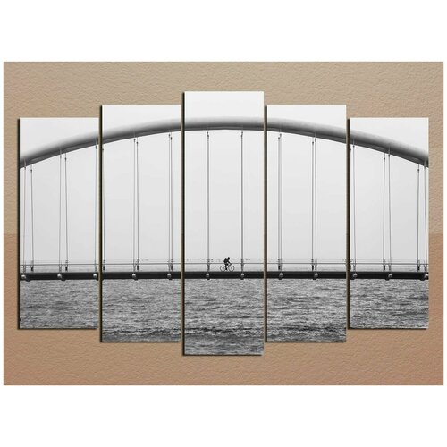Модульная картина на Стекле - "Серый мост", размер 150х100 см