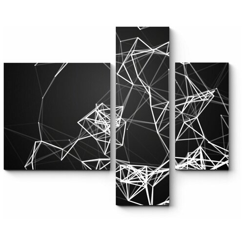 Модульная картина Сияющие линии на черном 80x66