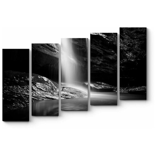 Модульная картина Черно-белый водопад150x105