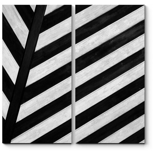 Модульная картина Черно-белый лист110x110
