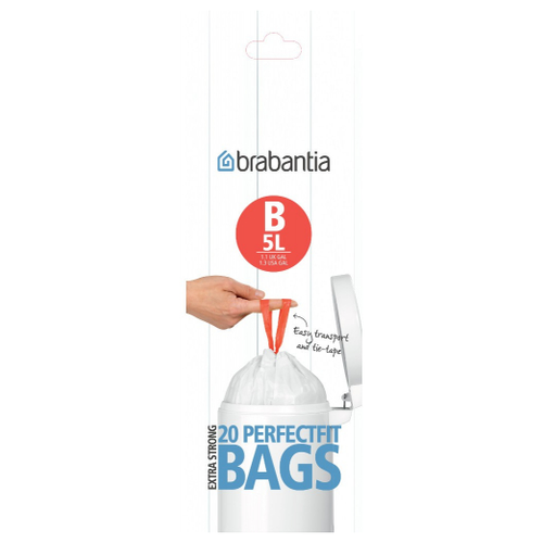 Мешки для мусора Brabantia Perfect Fit Bags B 5 л, 20 шт., белый