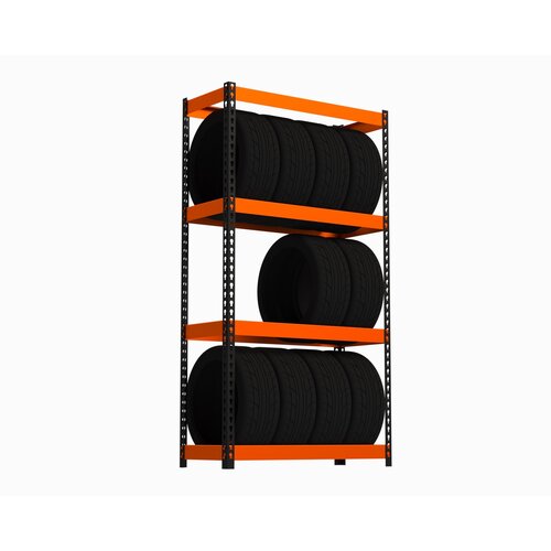 Стеллаж Metalex серия TIRES 1800х1400х400 оранжево-чёрный