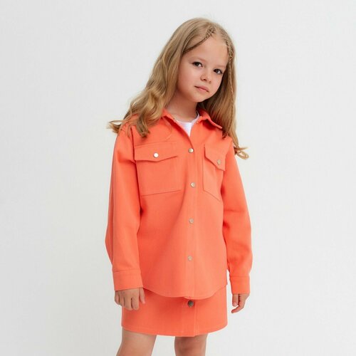 Школьная рубашка Kaftan, размер 34, бирюзовый, оранжевый