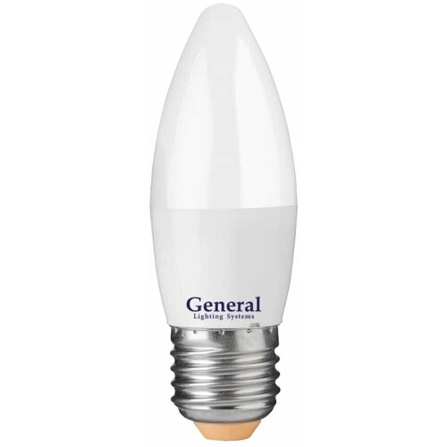 Лампа светодиодная E27, 10 Вт, 230 В, свеча, 2700 К, свет теплый белый, General Lighting Systems, GLDEN-CF